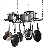 Amazon.com: TICKCACY 33” Pots and Pans Hanging Rack, Black Hanging Pot ...
