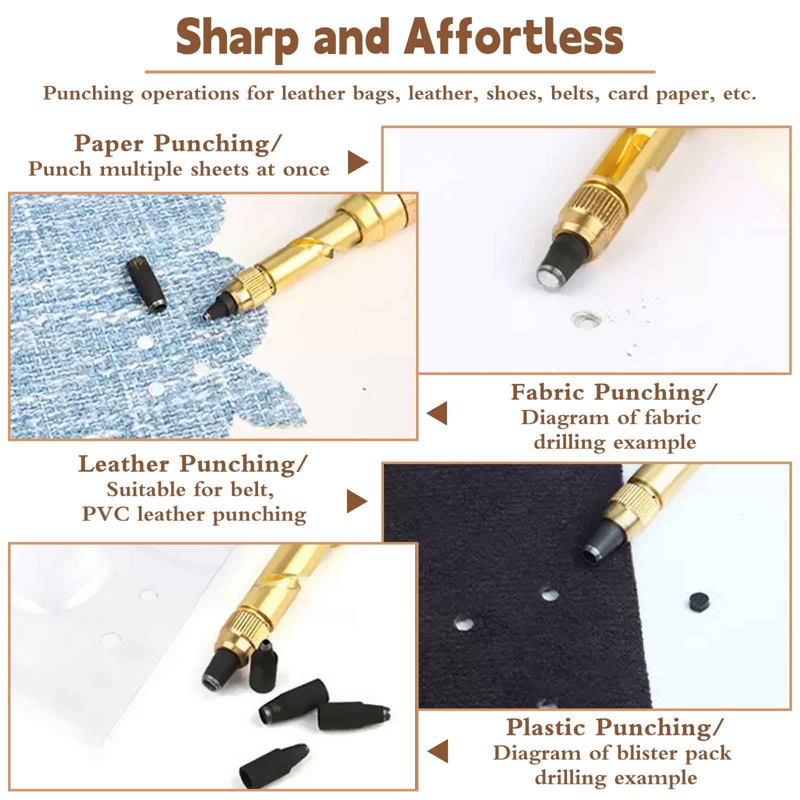 Mua Adjustable Japanese Screw Punch, Screw Hole Punch, 6 Tip Sizes ...