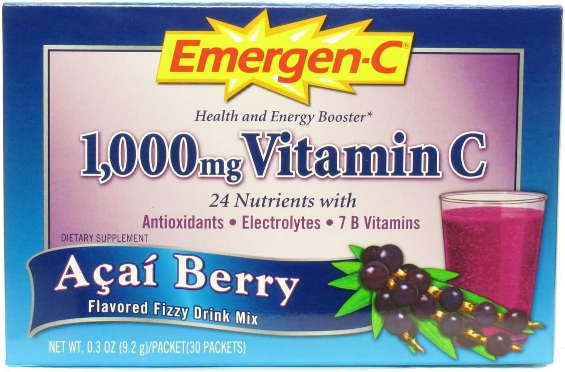 Amazon.com: Alacer Emergen-C Vitamin C Acai Berry - 1000 mg - 8.9 oz ...