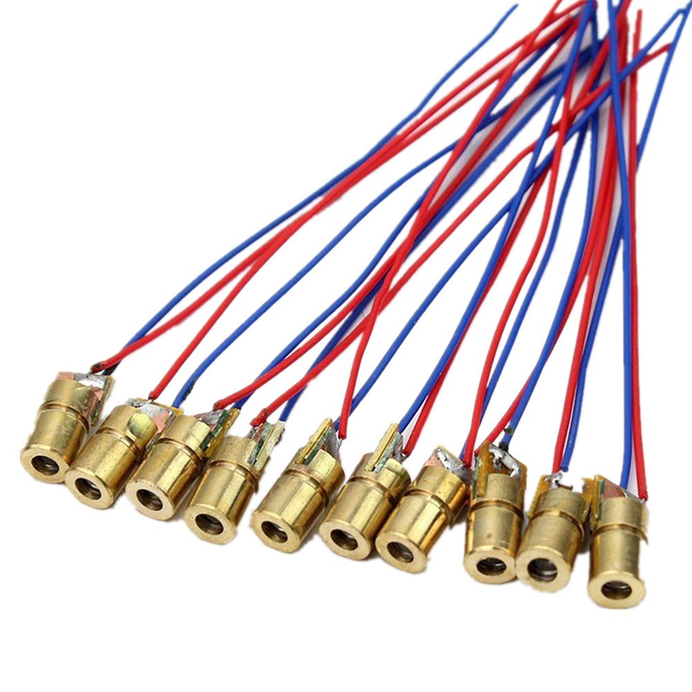 Hilitchi 40Pcs Mini Laser Dot Diode Module Head WL Red 650nm 6mm 5V 5mW ...