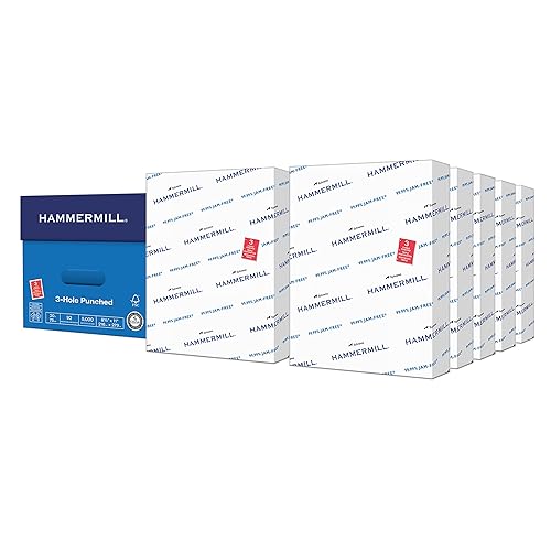 Hammermill Printer Paper, 20 lb Copy Paper, 3 Hole - 10 Ream (5,000 ...