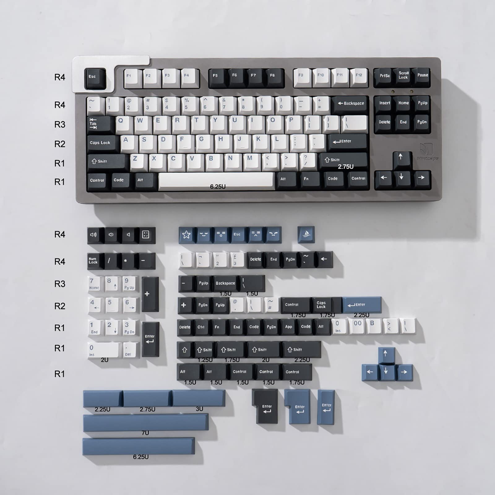 Mua 172 Keys Double Shot Keycaps Cherry Profile Arctic Keycaps Set ...