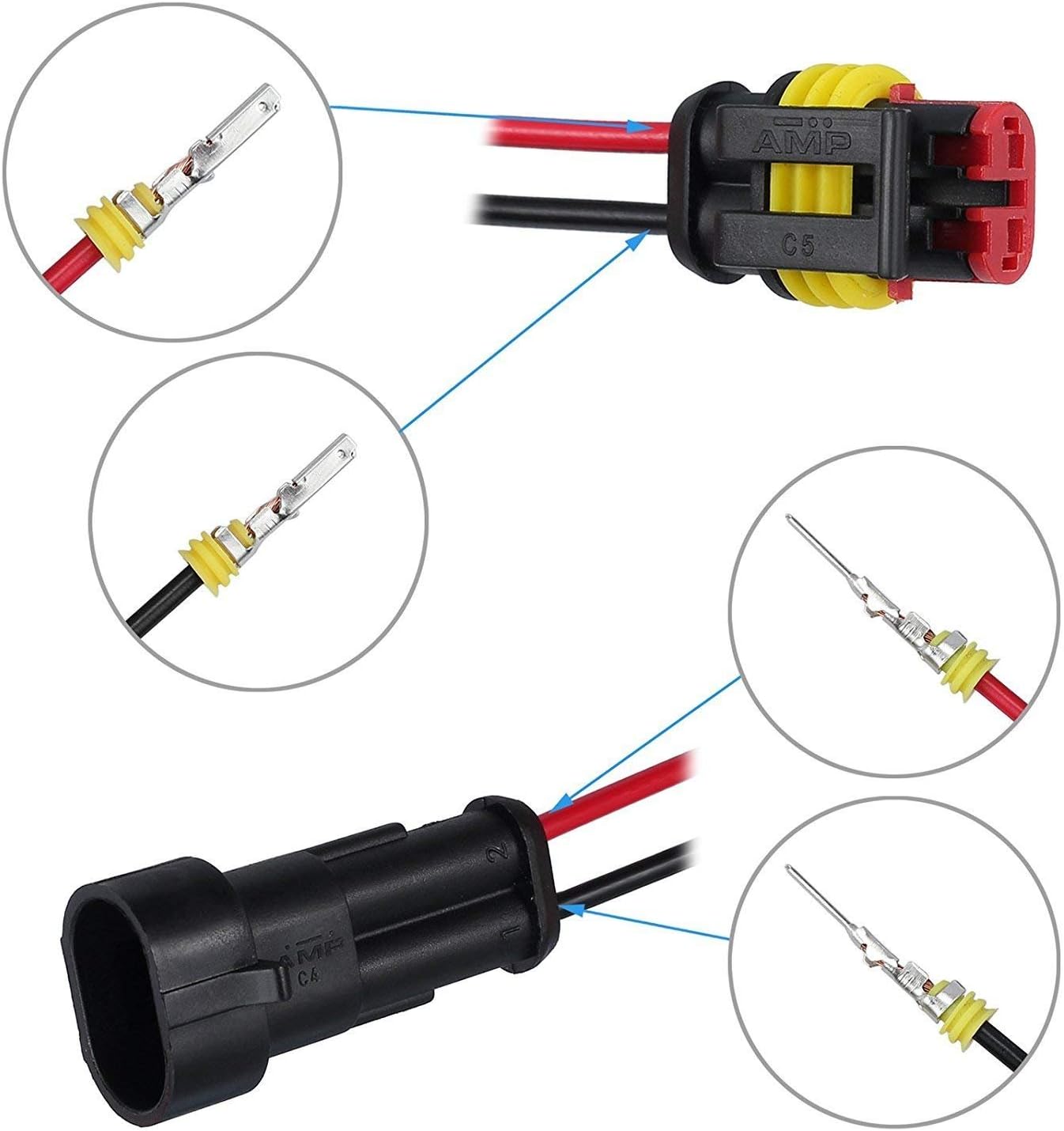 Car Waterproof Electrical Terminal Car Wire Connector Plug 1/2/3/4/5/6 ...