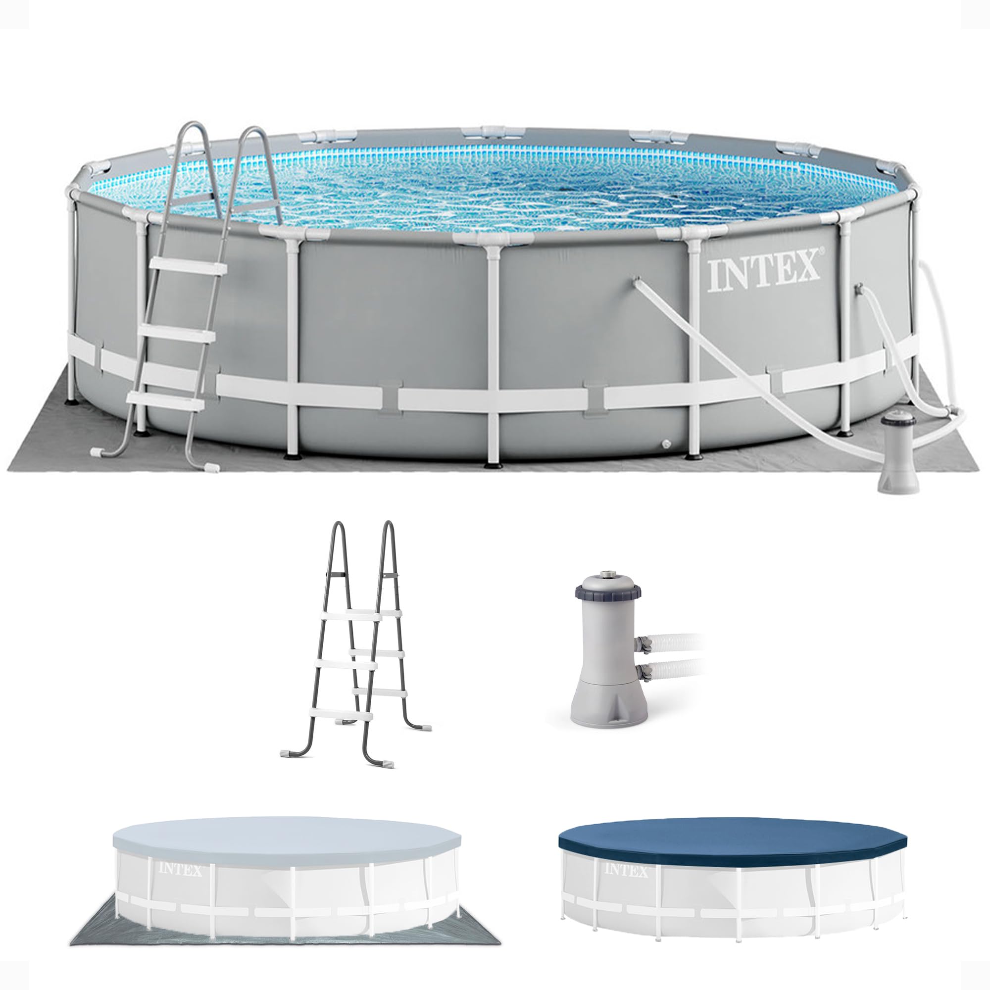 Intex 26719EH Prism Frame Premium Above Ground Swimming Pool Set: 14ft ...