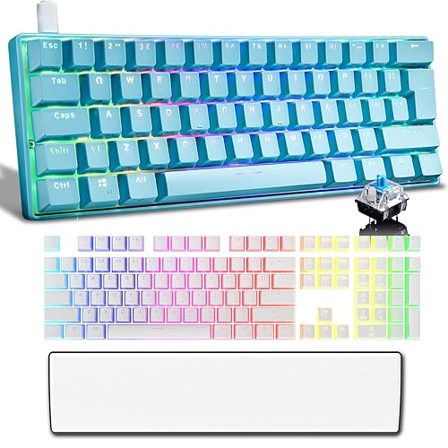 60% Mechanical Gaming Keyboard Ergonomic Wrist Rest and 108 Key Double ...