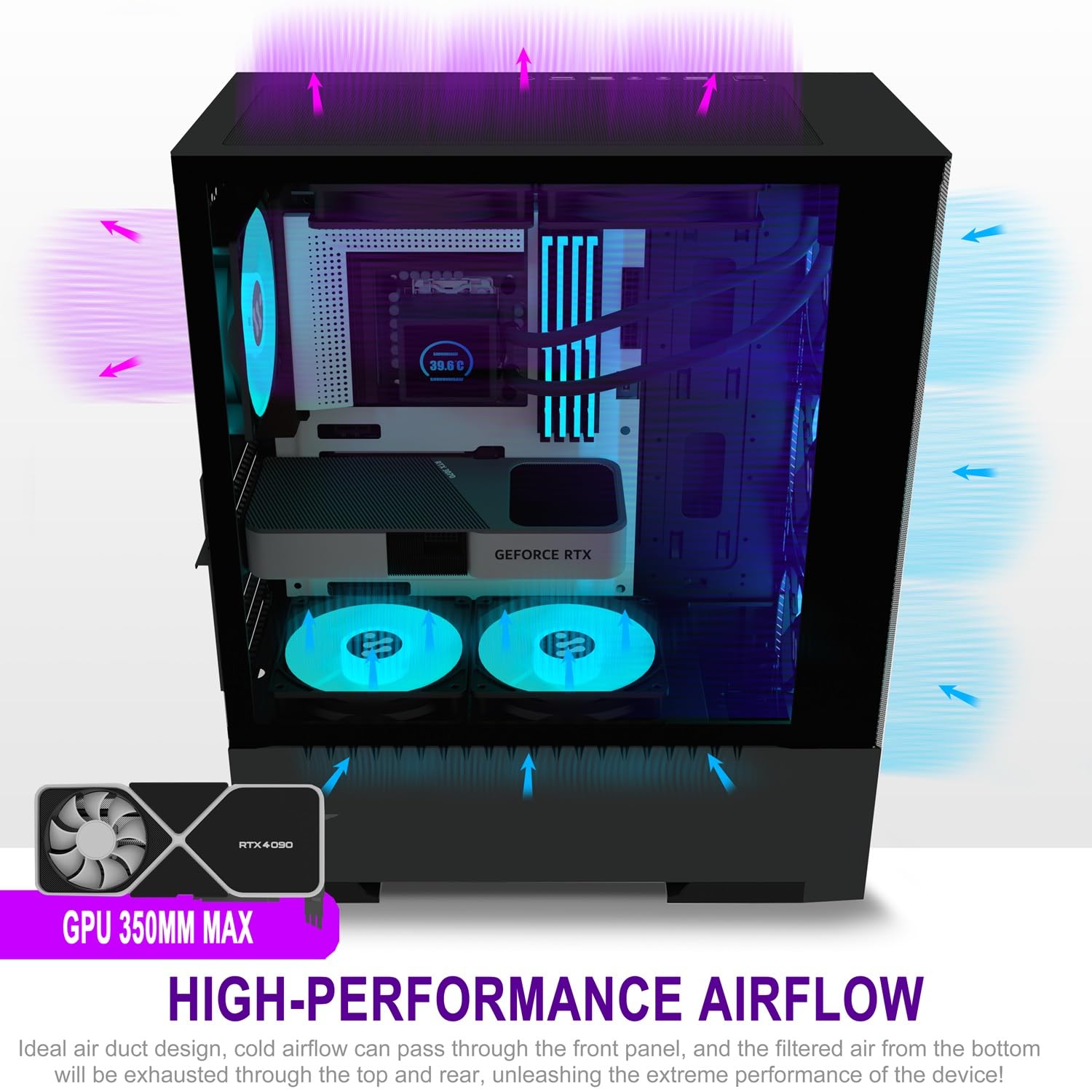 Mua KEDIERS PC Case - Pre-Installed 6 PWM Fans, ATX Mid Tower Gaming Case, Mesh Computer Case ...