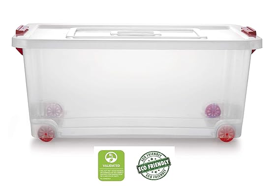 Buy Nakoda Natural Plastic Container Box with Lock and Wheel ...