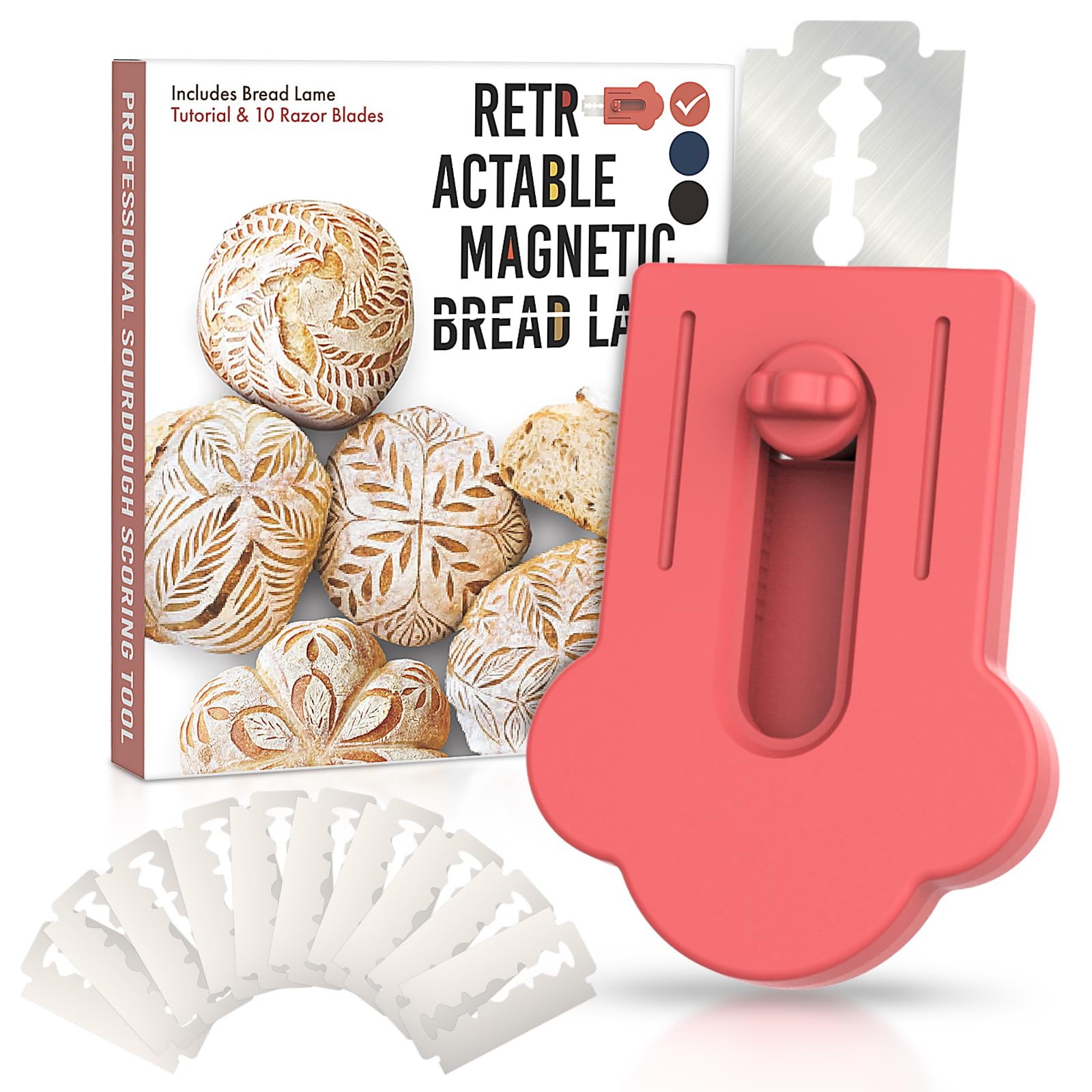 MEKER Bread Lame, Extractable Magnetic Dough Scoring Tool for Sourdough ...