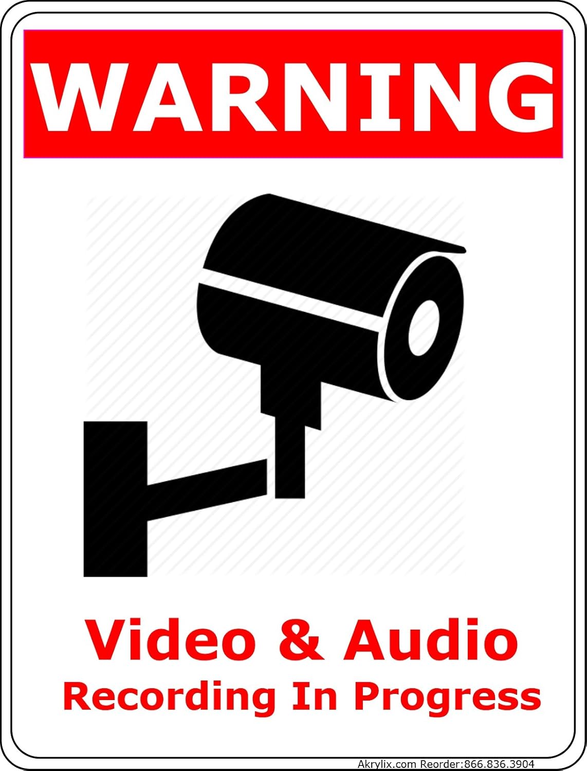 Amazon.com : Acrylic Mega Store Warning Video and Audio Recording in ...
