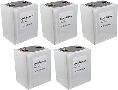 Amazon.com: 5pc Exell 276 Alkaline 9V Battery NEDA 1603, PP9, 6F100 ...