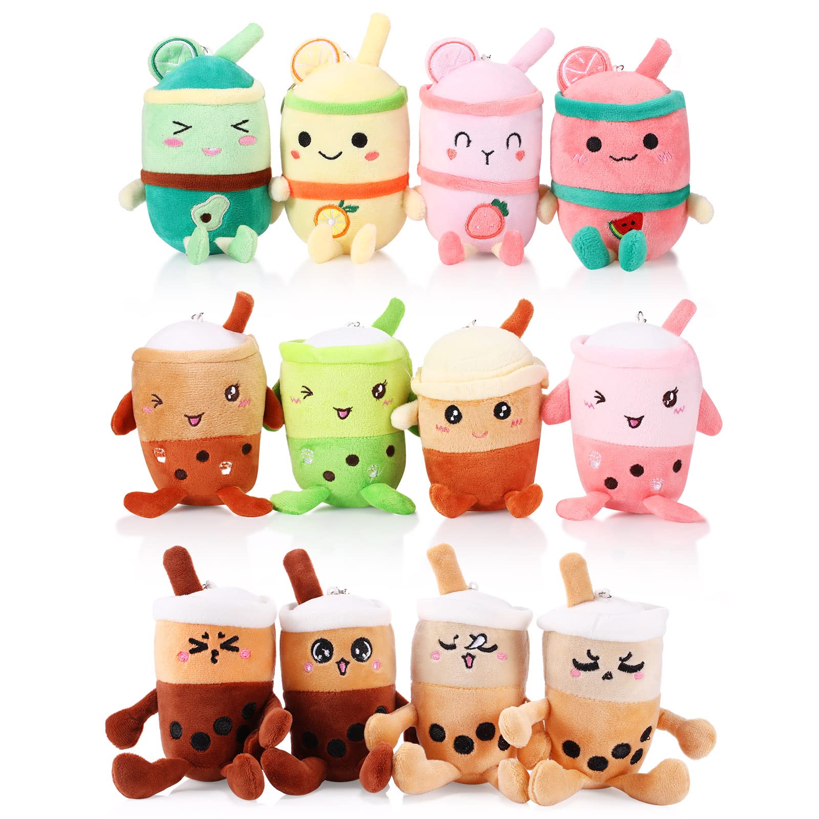 Zhanmai 12 Pack 5 Inch Bubble Tea Plush Pillow Bubble Tea Plush Cup ...