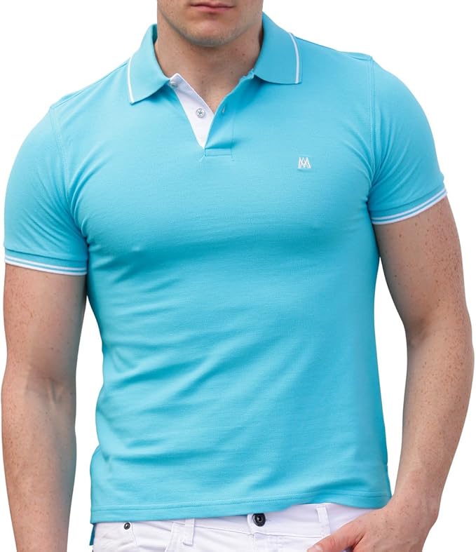 AsdruMark Camiseta Polo Shirt para Hombres, Turquesa: Amazon.es: Ropa y ...