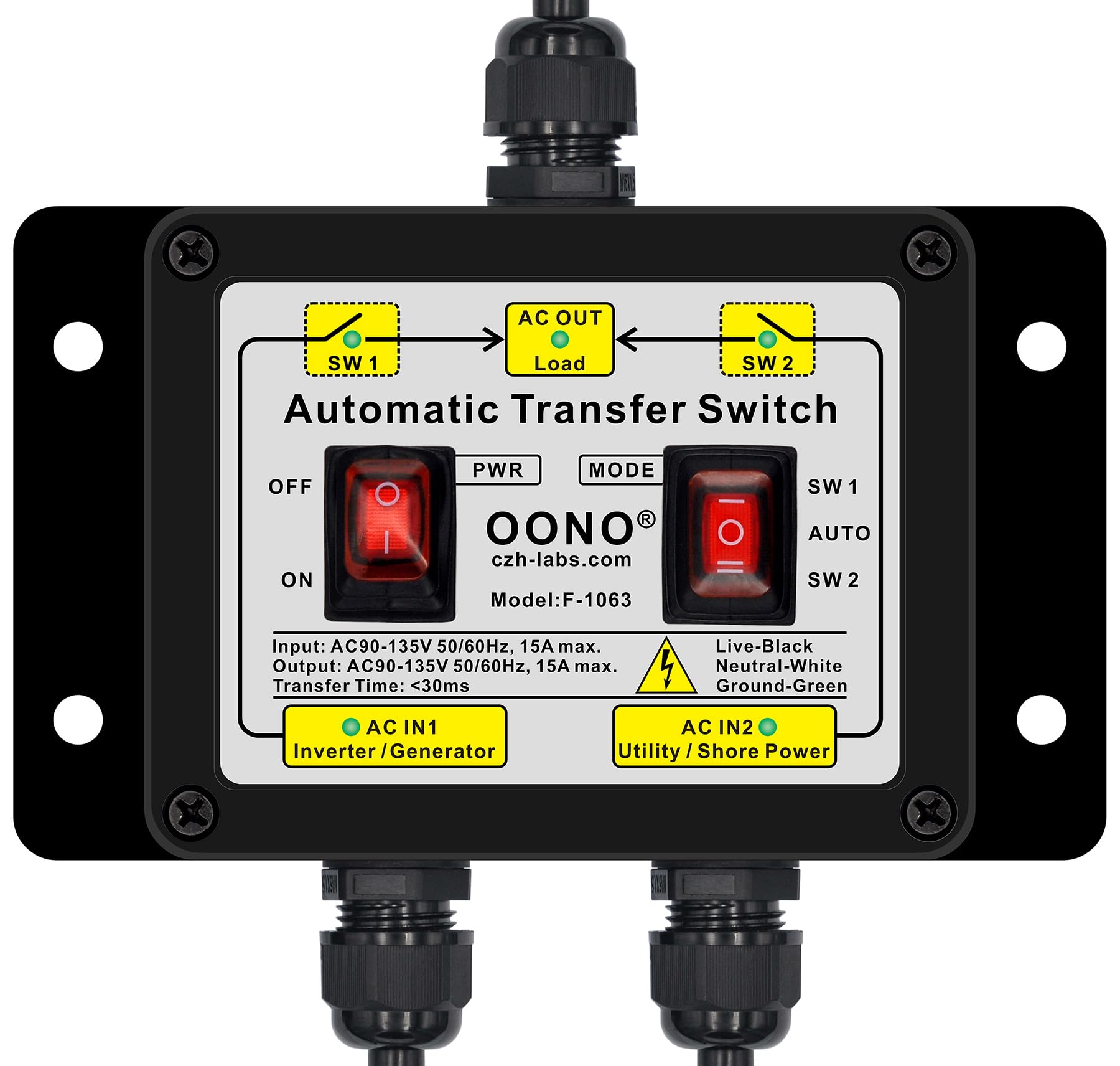 Mua Manual and Automatic Transfer Switch, AC120V 15A ATS Auto Transfer ...