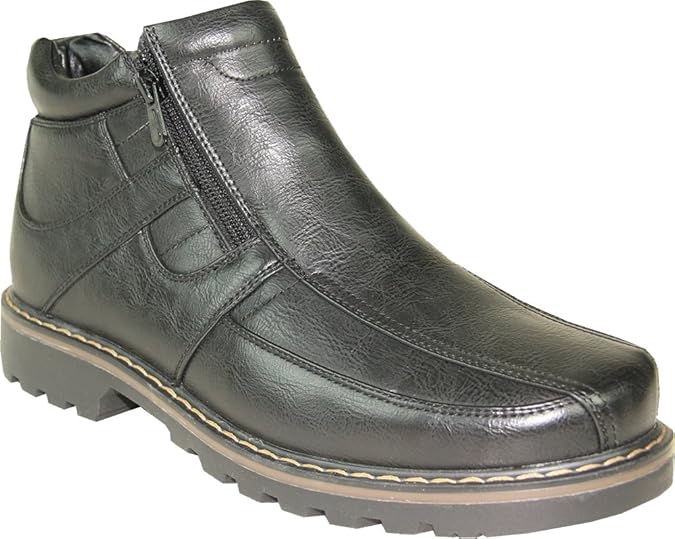 BRAVO Men Winter Boot MARTIN-4 with Fur Lining and Bicycle Toe Black 7M ...