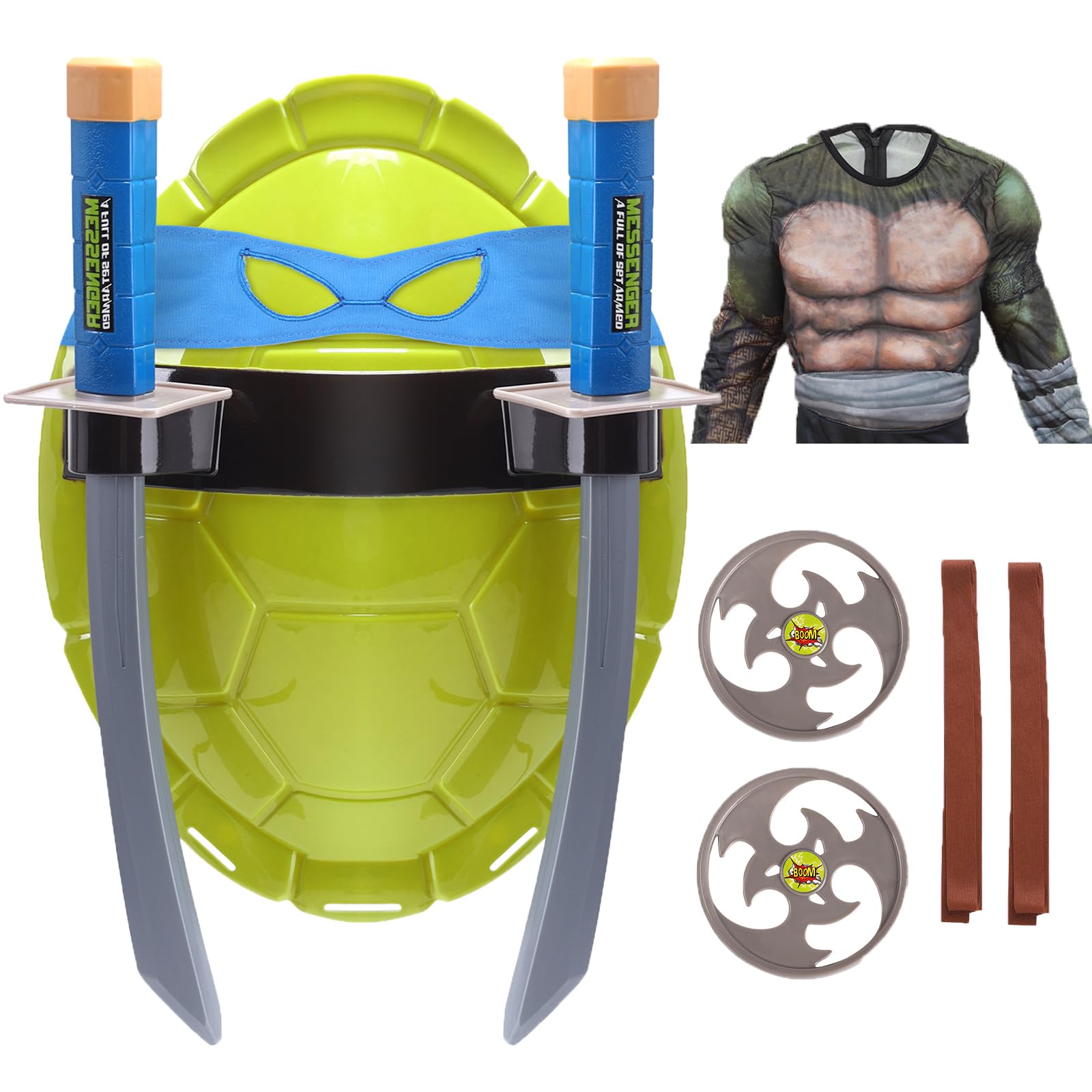 Skirfy Turtle Shell Costume Set,Turtle Cosplay Costume with Jumpsuit ...