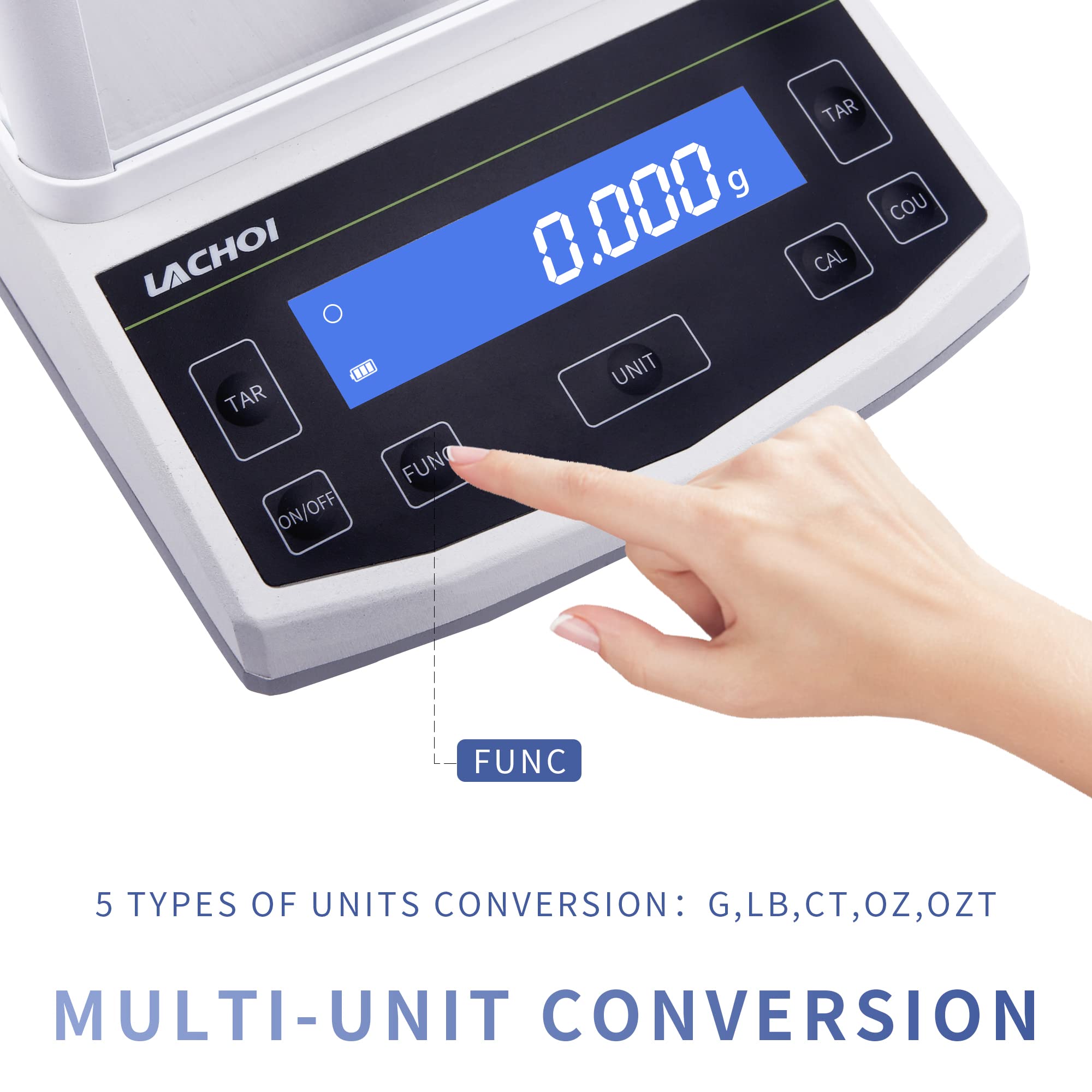 LACHOI Lab Scale 100g×0.001g Accuracy High Precision Scale 0.001g ...