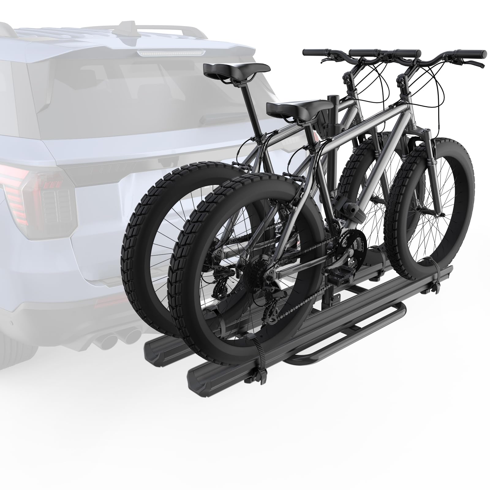 KUIPERAUTO Aluminum 2 EBikes Rack Foldable 2'' Hitch Mounted Carrier ...