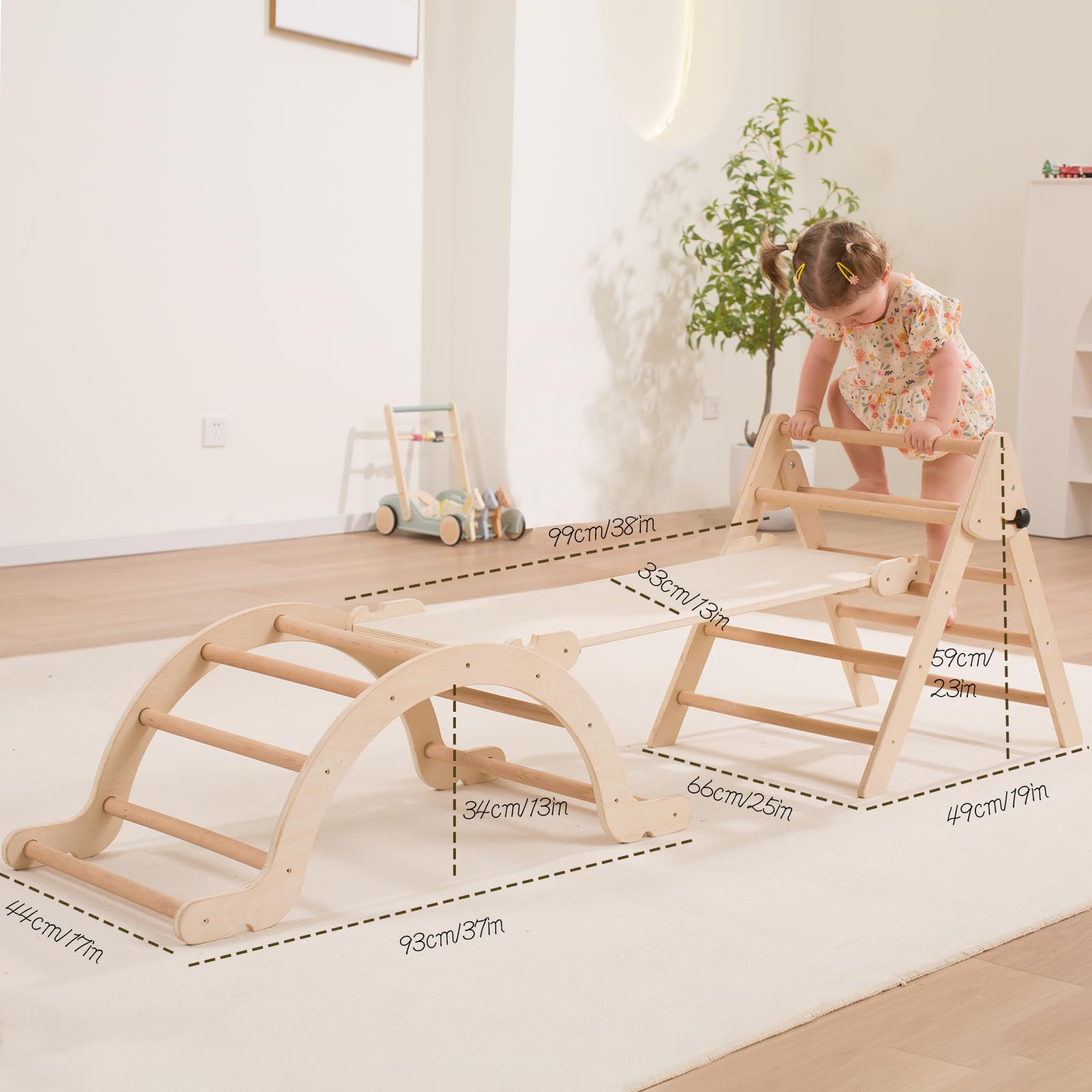 Mua Giant bean Foldable Wooden Pikler Triangle Climbing Set with ...