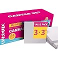 Amazon.com: AUREUO Mini Stretched Canvas - 3x3 Inch/24 Pack - 2/5 Inch ...