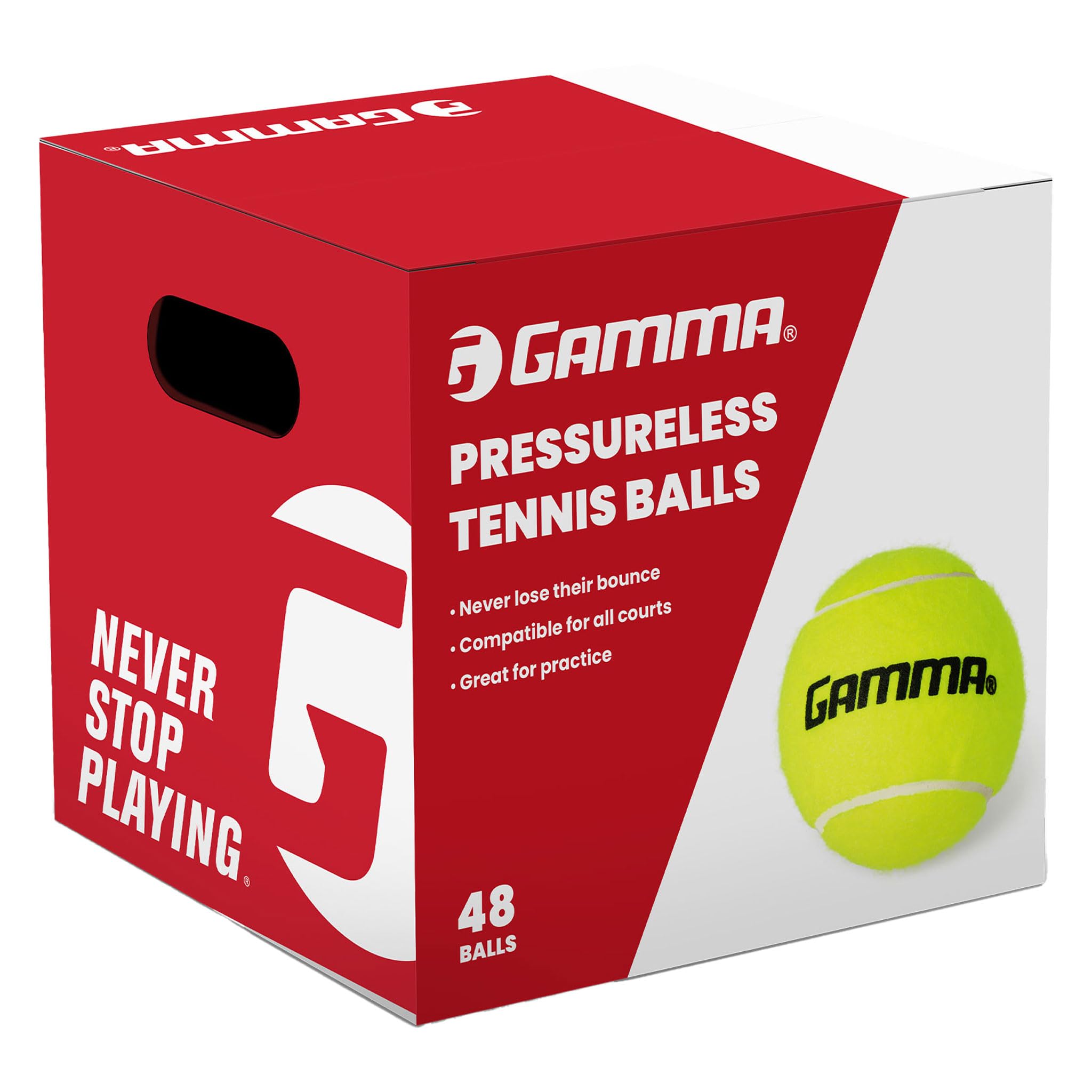 GAMMA Pressureless Tennis Balls for Tennis Practice and Lessons, Longer ...
