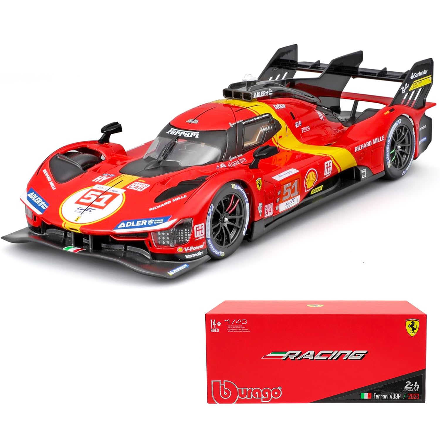 Bburago - 1/43 Ferrari Racing 499P LMH #51 - New 2024 Alloy Racing ...