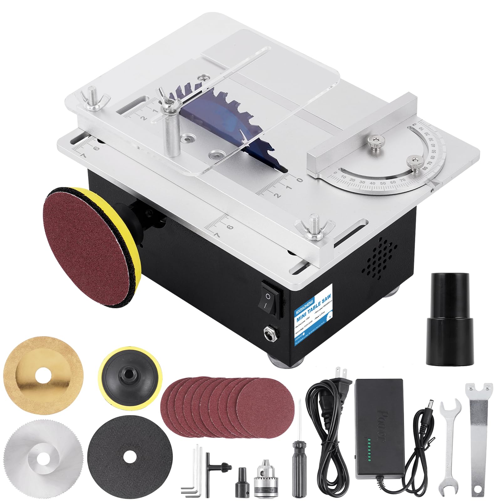 MXBAOHENG Mini Precision Table Saw with Sanding Disc, 4'' Small ...