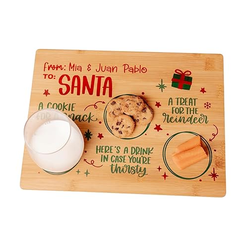 Custom Wooden Christmas Cookies and Milk for Santa Tray, Personalized ...