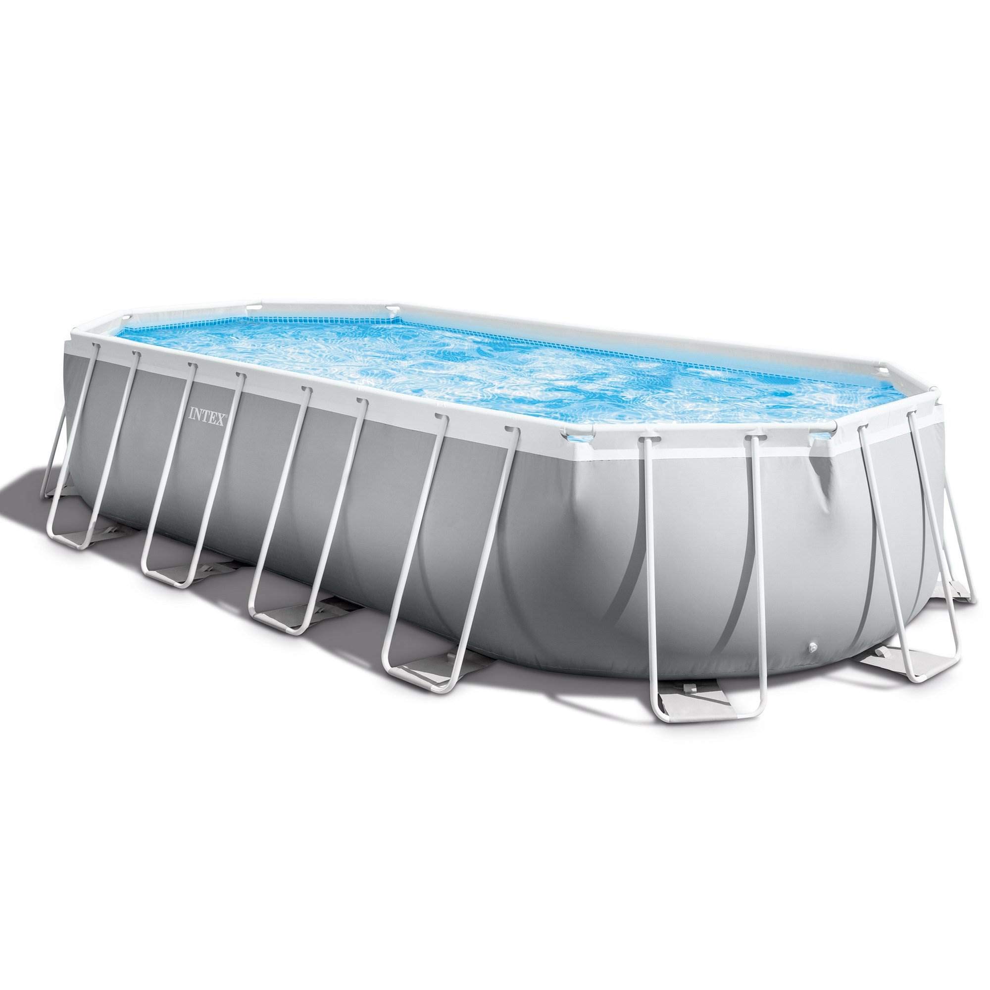 INTEX 26797EH Prism Frame Premium Oval Above Ground Swimming Pool Set ...