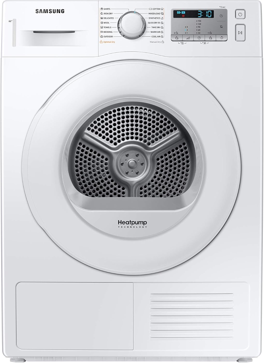Samsung DV80TA020TH/EU Freestanding Heat Pump Tumble Dryer with Optimal ...
