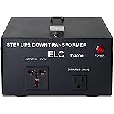Amazon.com: ELC T Series 2000+ Watt Voltage Converter Transformer - Step Up/Down - 110v to 220v ...