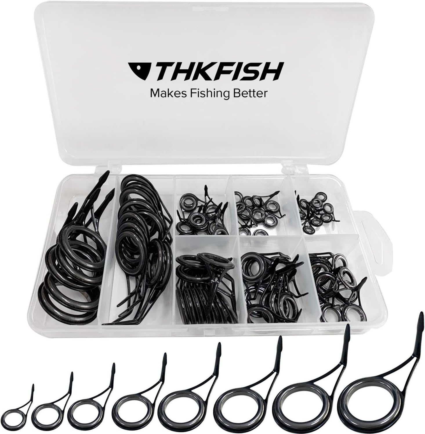 THKFISH Fishing Rod Guide Repair Kit Spinning Rod Guides Ceramics ...