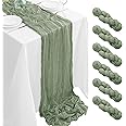 Amazon.com: 6 Pack Cheesecloth Table Runner 10FT Sage Green Boho Gauze ...