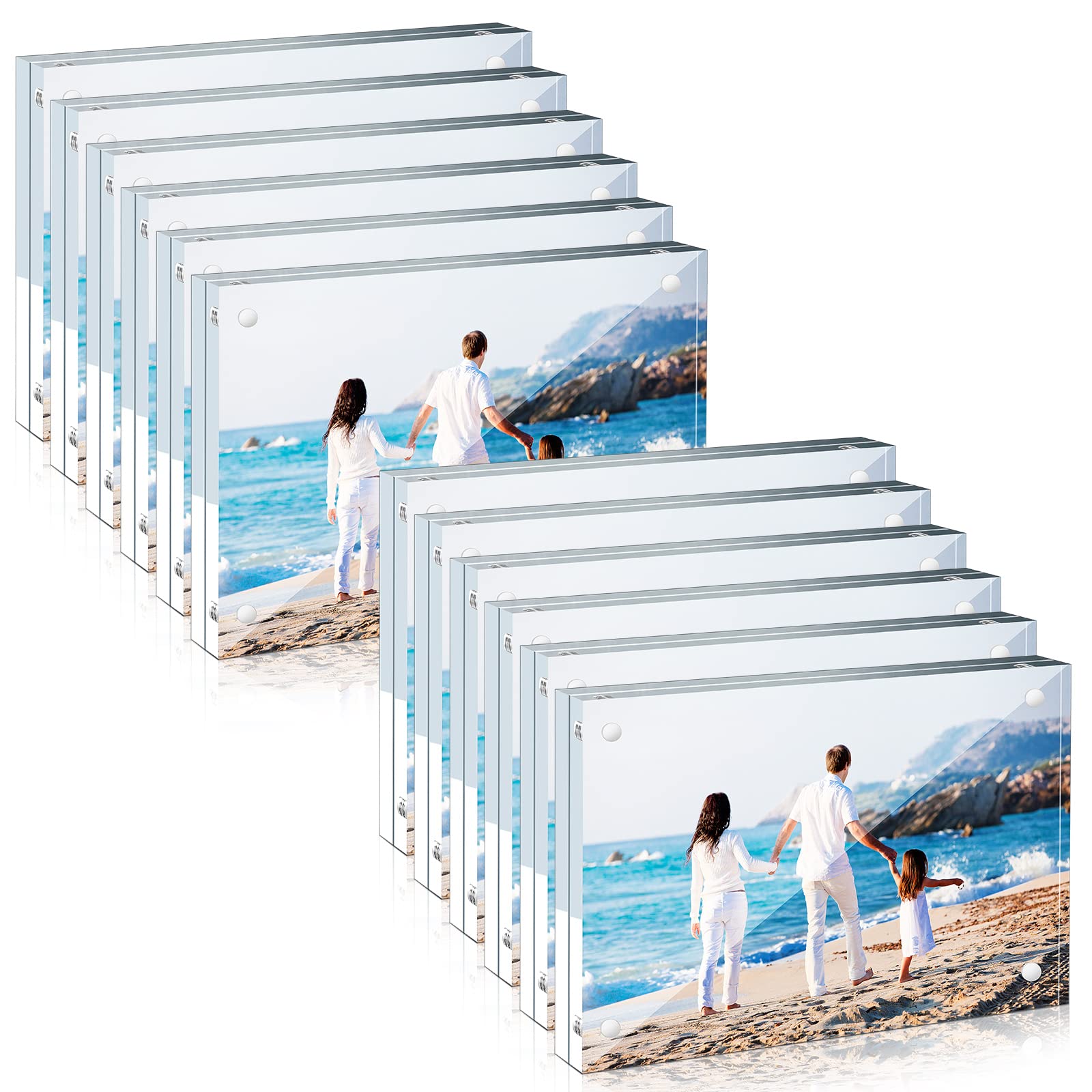 Handepo 12 Pcs Acrylic Picture Frame Bulk Clear Acrylic Photo Frame ...