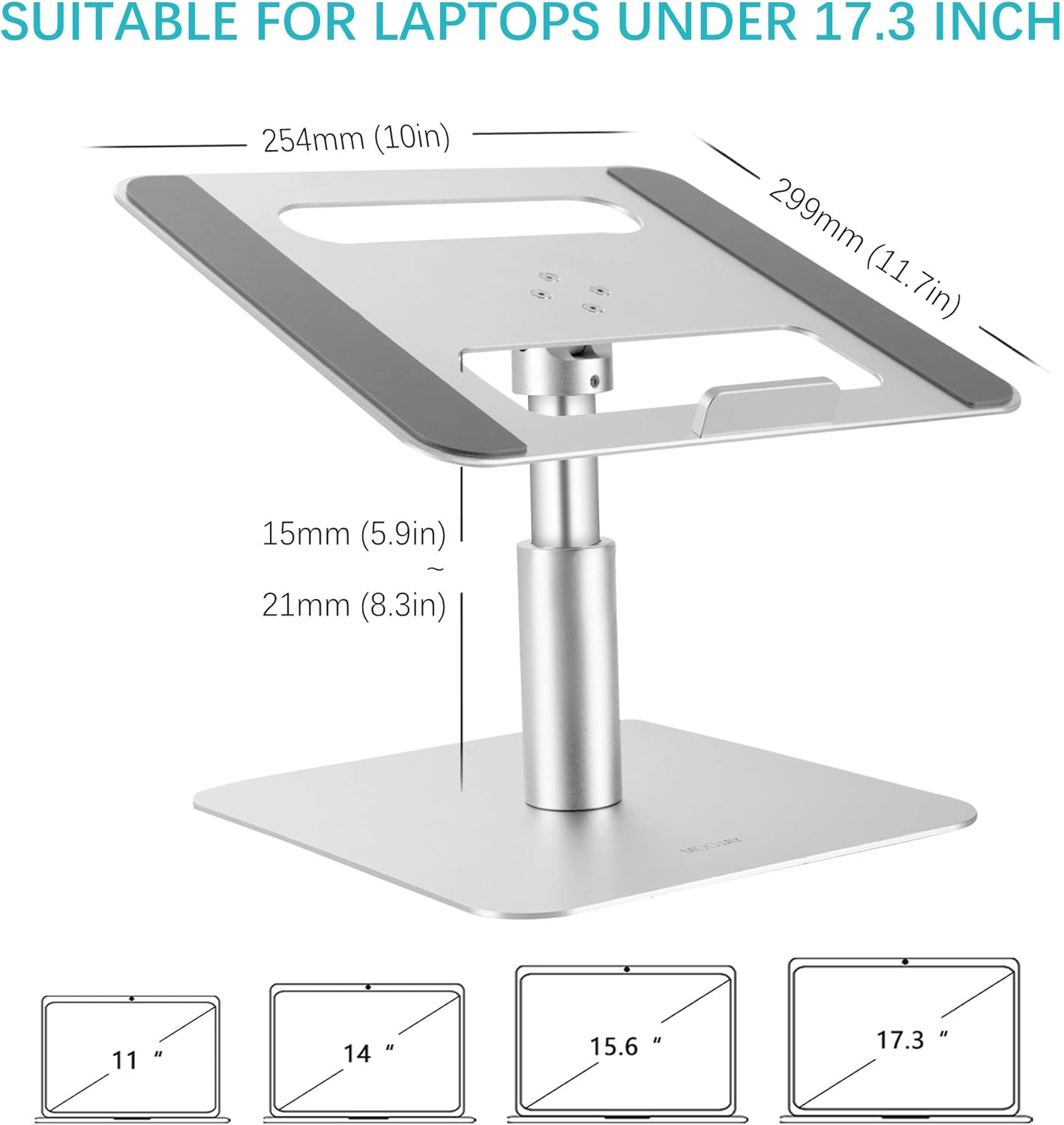 Adjustable Laptop Stand MOOJAY Rotatable Laptop Riser, Suitable for 11 ...