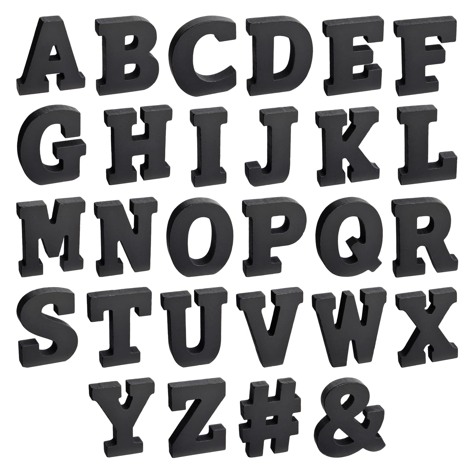 Bright Creations 54 Pieces 3D Wooden Alphabet Letters for Tabletop ...