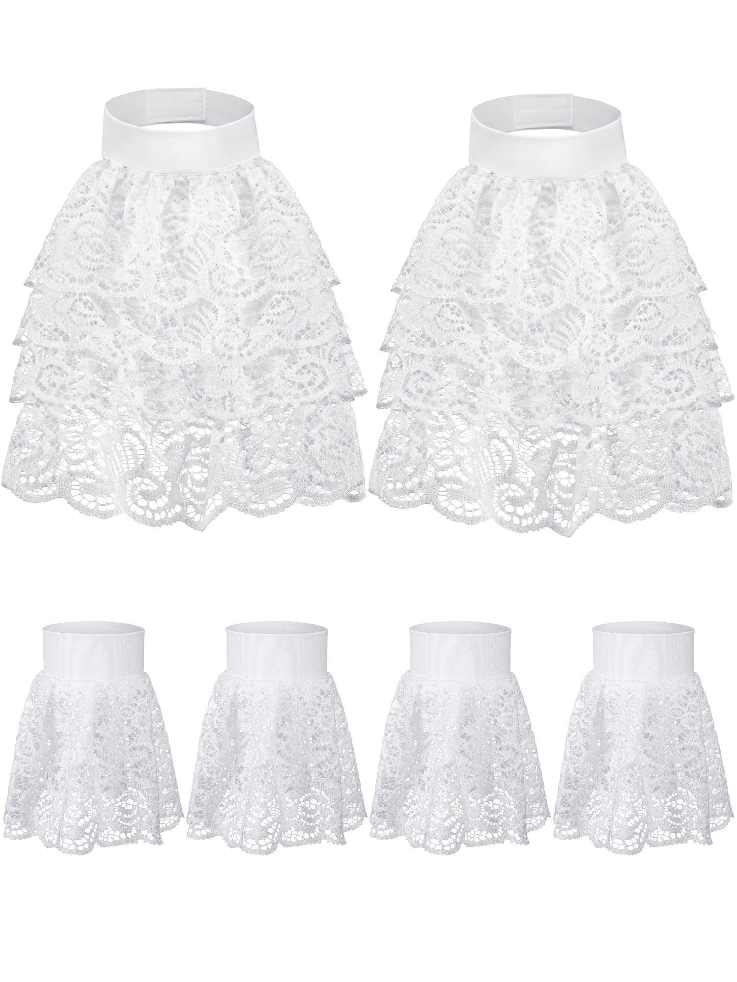 Newcotte 2 Pcs Colonial Lace Jabot Cuffs Set Pirate Costume Accessory ...