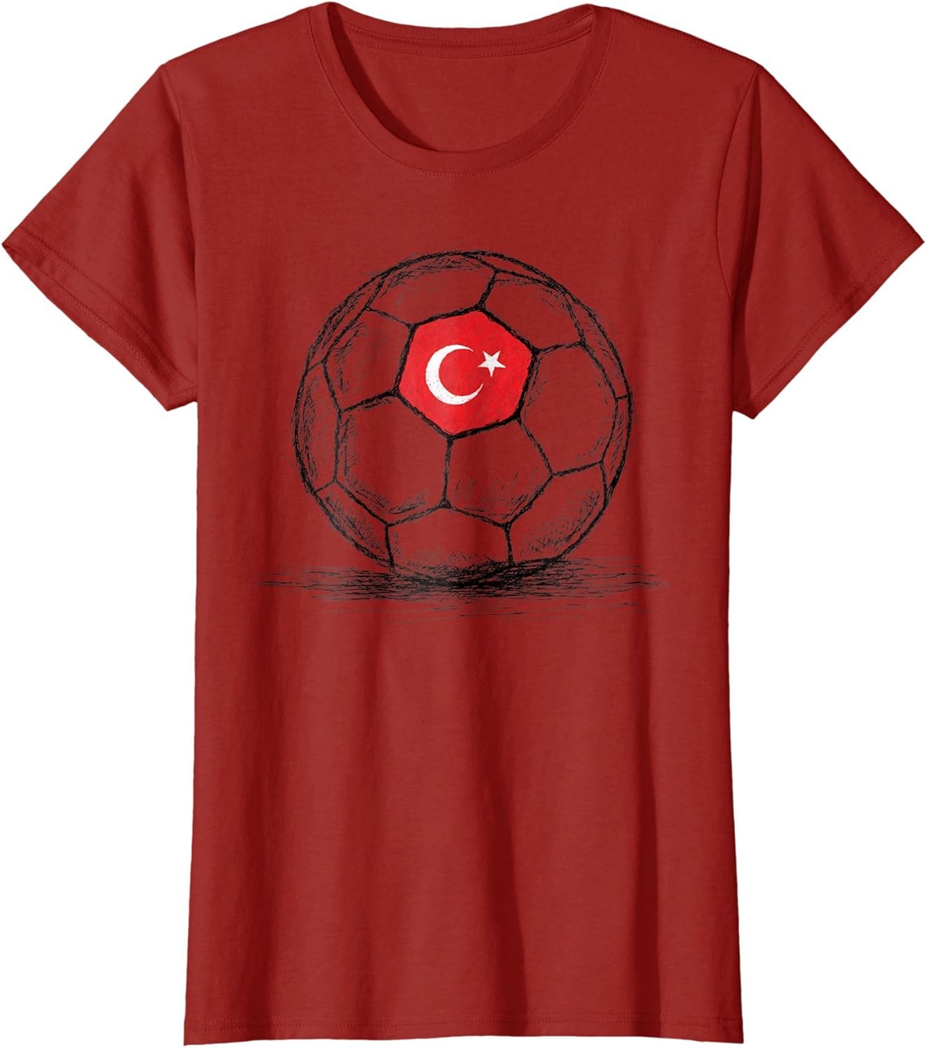 Amazon.com: Turkey Turkish Turk Flag Design On Soccer Ball T-Shirt ...