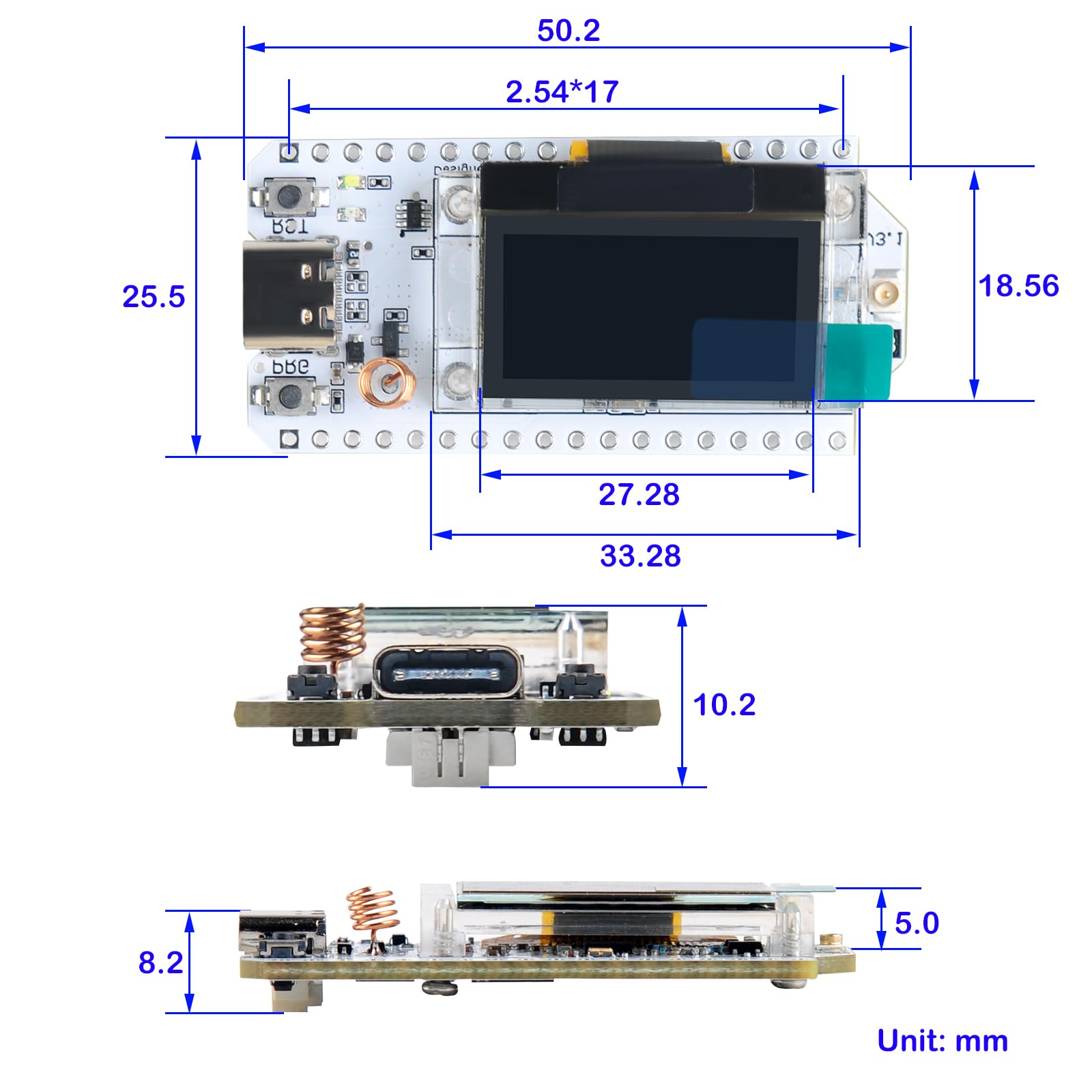 Mua DIYmall 915MHz ESP32 LoRa V3 Development Board SX1262 0.96 Inch ...