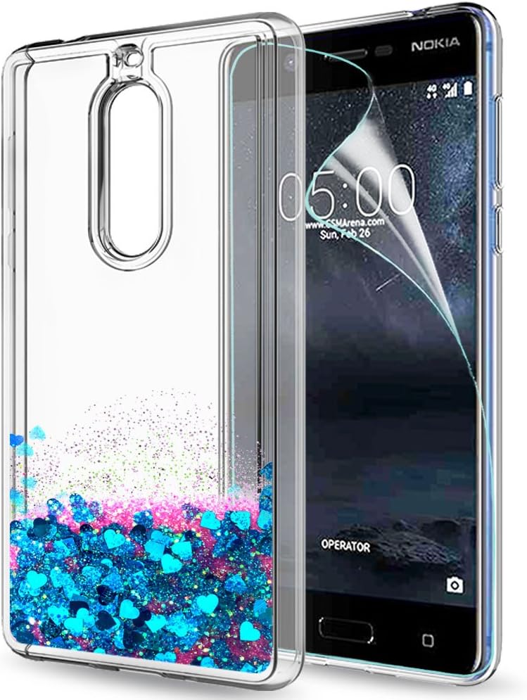 LeYi Funda Nokia 5 Silicona Purpurina Carcasa con HD Protectores de ...