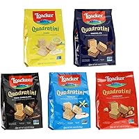 Amazon.com: Loacker Quadratini Bite-Size Wafer Cookies Variety Pack ...