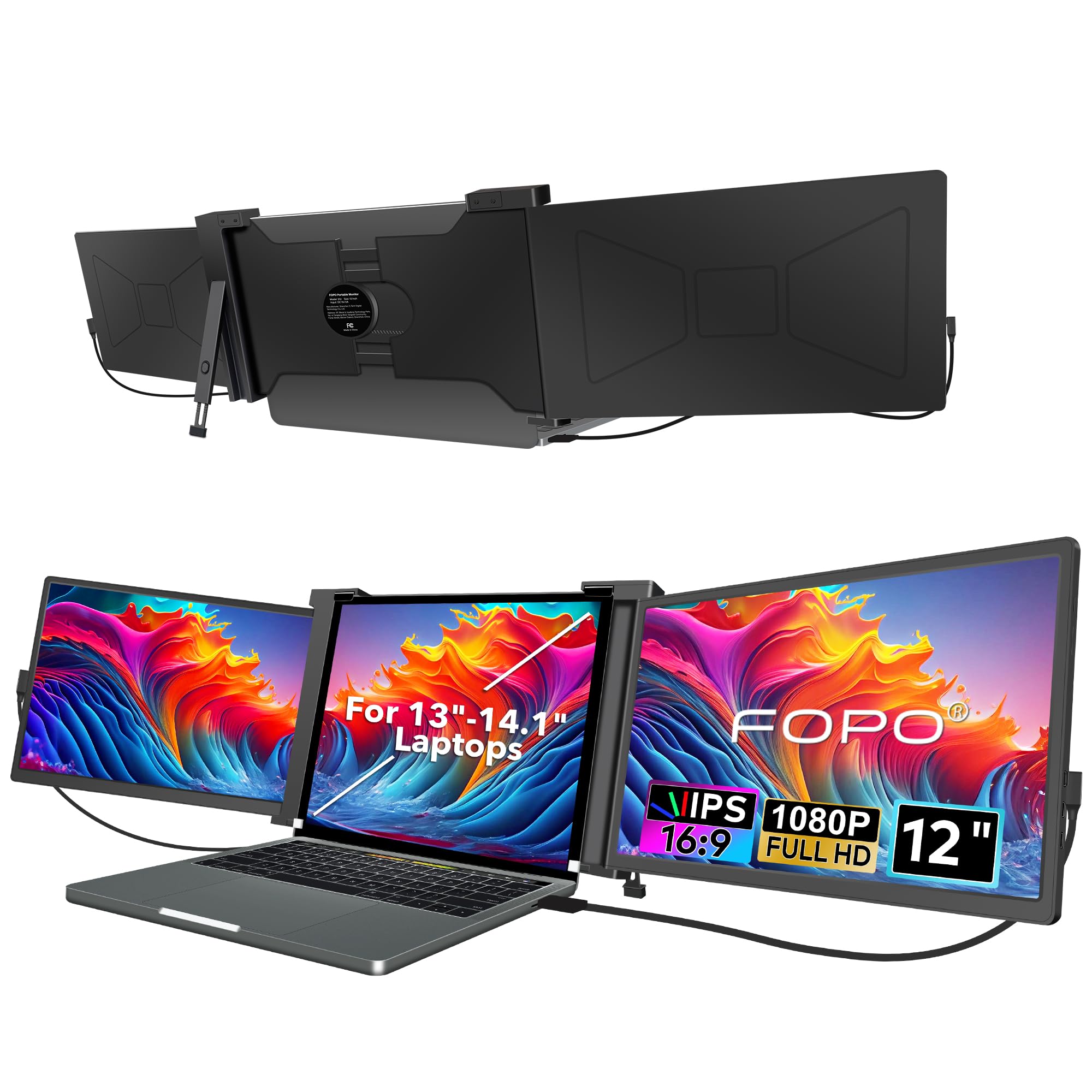 Mua FOPO 12" Triple Laptop Screen Extender Triple Portable Monitor for ...