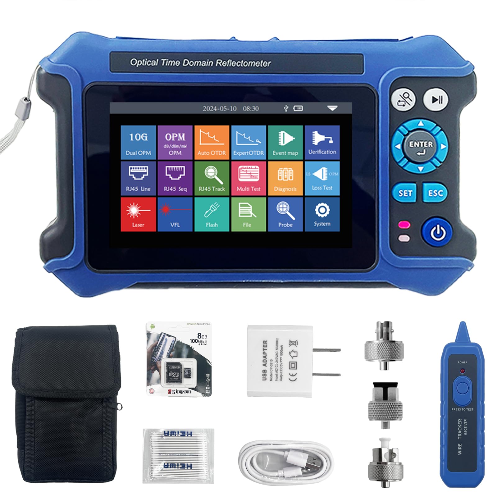 16-in-1 OTDR Optical Fiber Tester 1310/1550nm,4.3' Touch Screen And ...