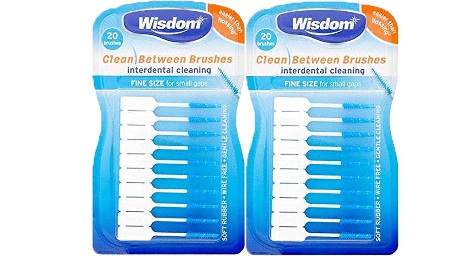 Wisdom Clean Between Fine Blue Brushes - Pack of 2, Total 40: Amazon.co ...