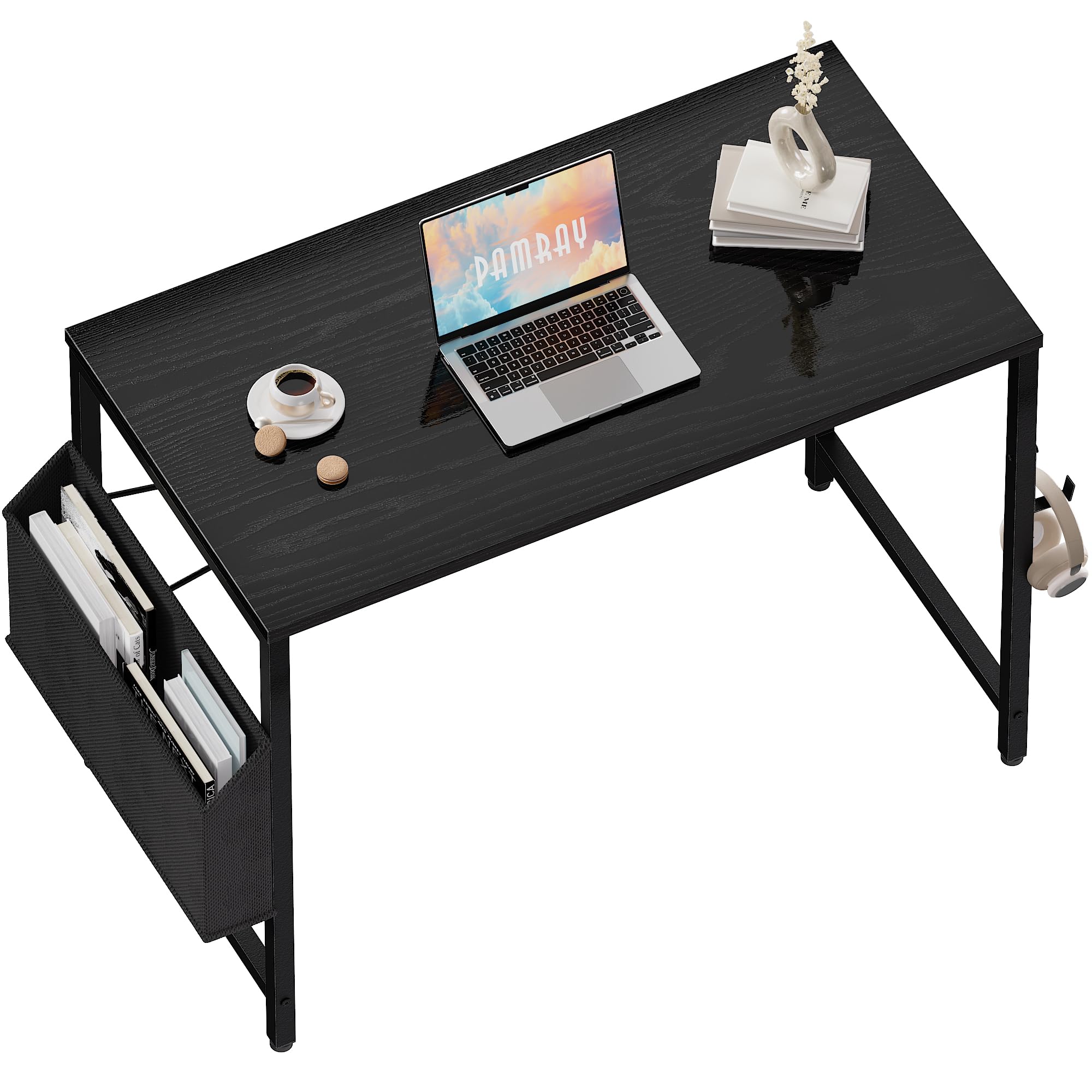 Pamray 32 Inch Computer Desk for Small Spaces with Storage Bag, Home ...