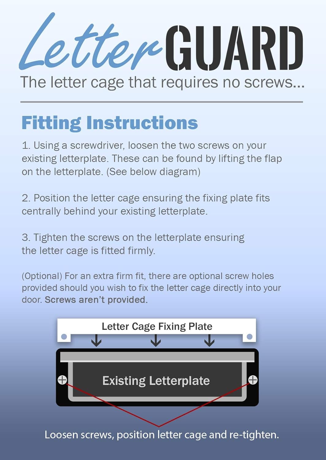 Letter Cage for UPVC Doors – No Screws Required – White Letter Post ...