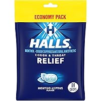 Amazon.com : HALLS Relief Mentho-Lyptus Cough Drops, Economy Pack, 80 Drops : Cough Drops ...