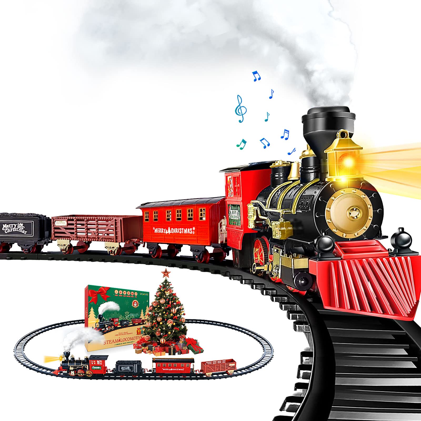 OCHIDO Train Set - Christmas Train Sets for Under The Tree, Electric ...