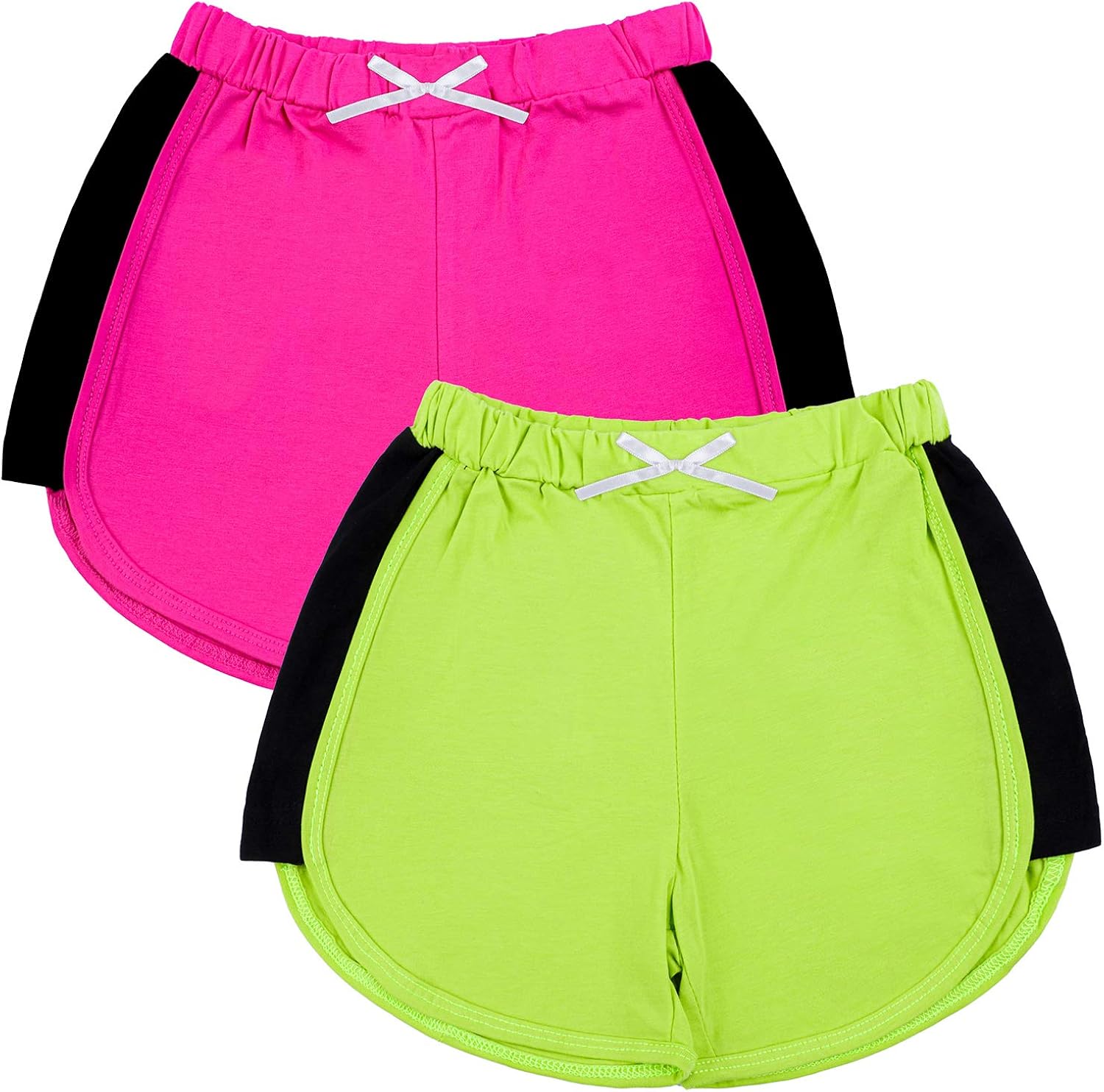 URATOT 2 Pack Girls Workout Running Dance Shorts Gym Athletic Cotton ...