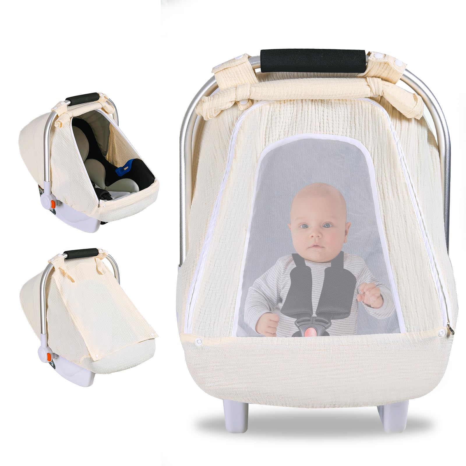 Muslin Car Seat Covers for Babies, Breathable Baby Car Seat Cover for ...