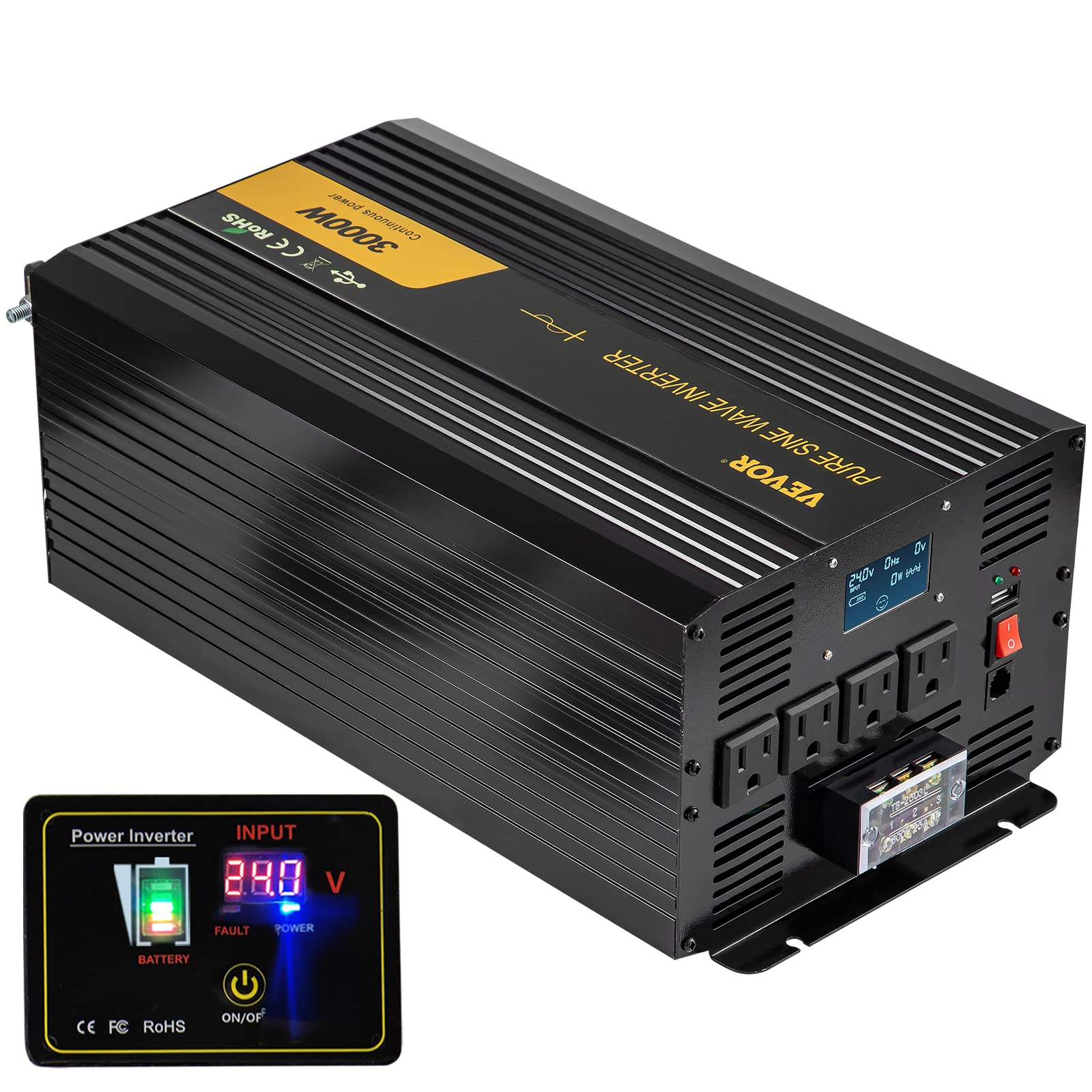 Mua VEVOR Pure Sine Wave Inverter 3000 Watt Power Inverter, DC 24V to ...